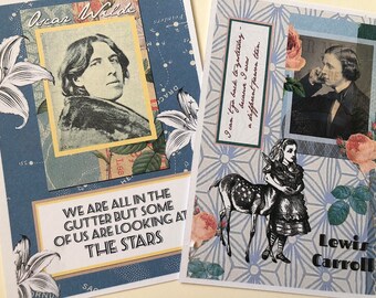 Postcards Stationery Paper Author postcards Five postcards with famous ...