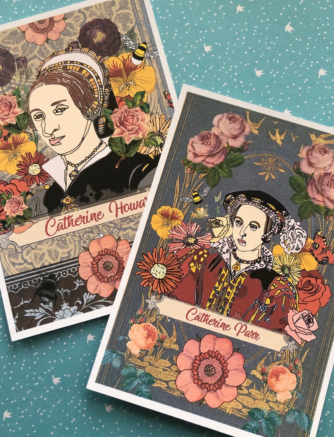 Henry VIII and His Six Wives Postcards. Tudor Style Postcards Depicting ...