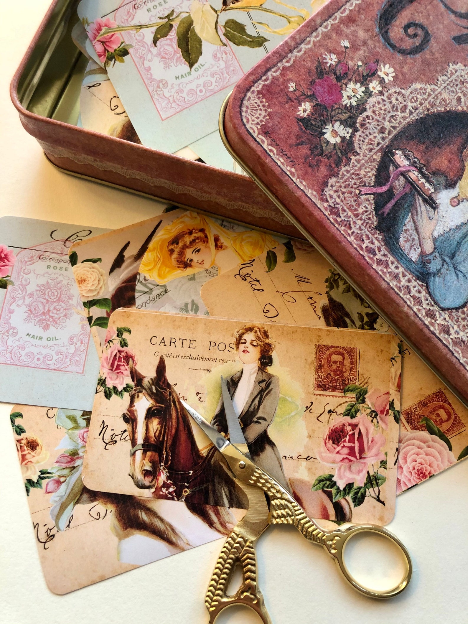 Vintage Lady Sticker Set. Postcard Style Stickers. Pretty Stickers for ...
