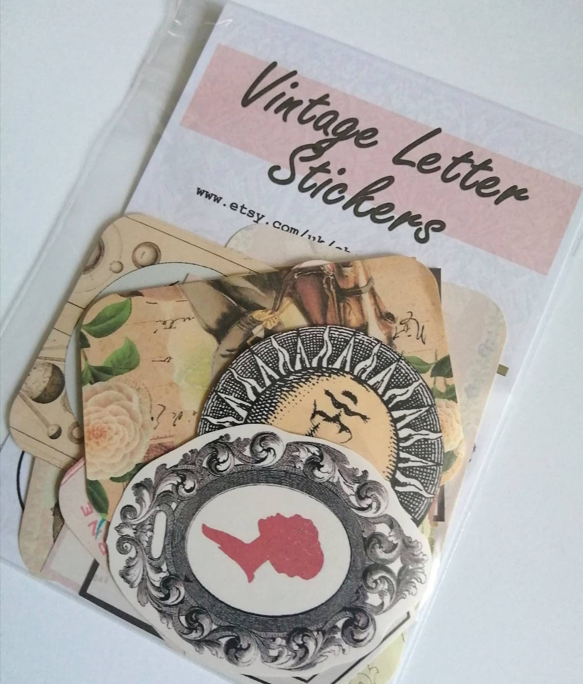 Vintage stickers. Vintage style letter stickers | Etsy