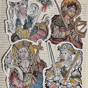 Medieval Manuscript Stickers. Knights and Religious Medieval Historical ...