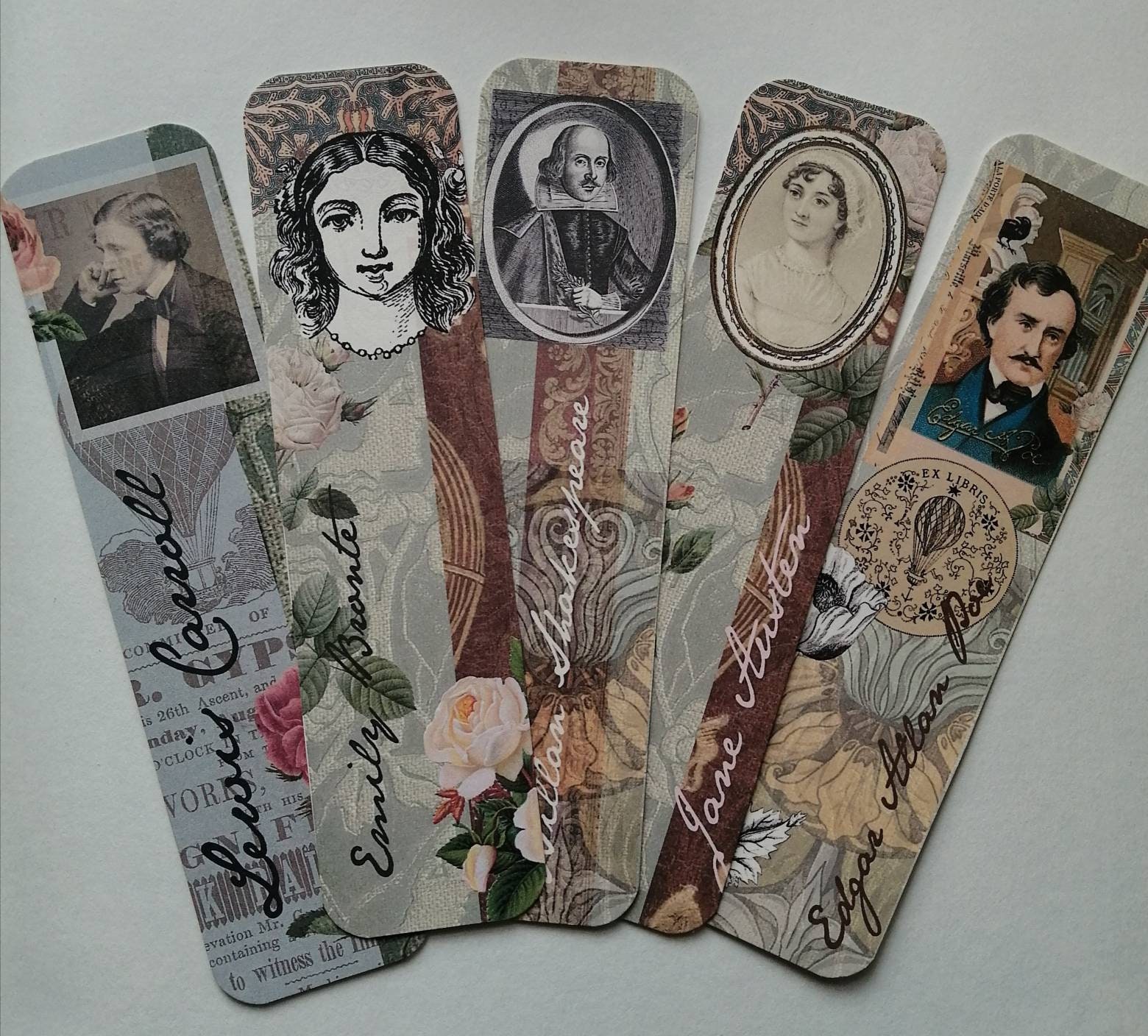 Author Bookmarks 10 Bookmarks Featuring Classic Novelists. - Etsy UK