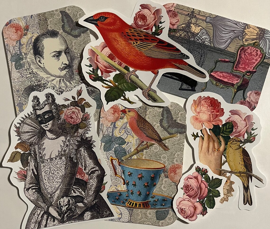 Baroque Stickers. Beautiful Baroque Style Stickers With Floral Images ...