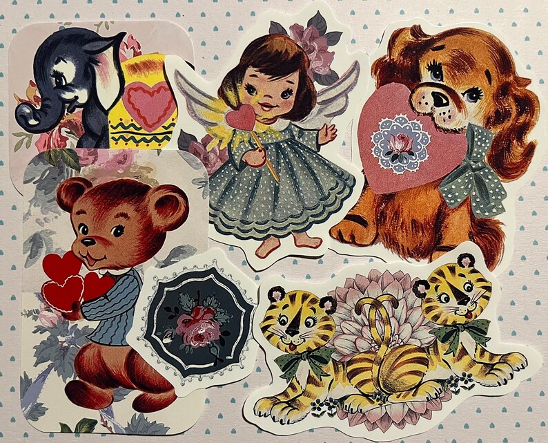 Kitsch Stickers. Vintage Style Cute Stickers. Retro Style - Etsy UK
