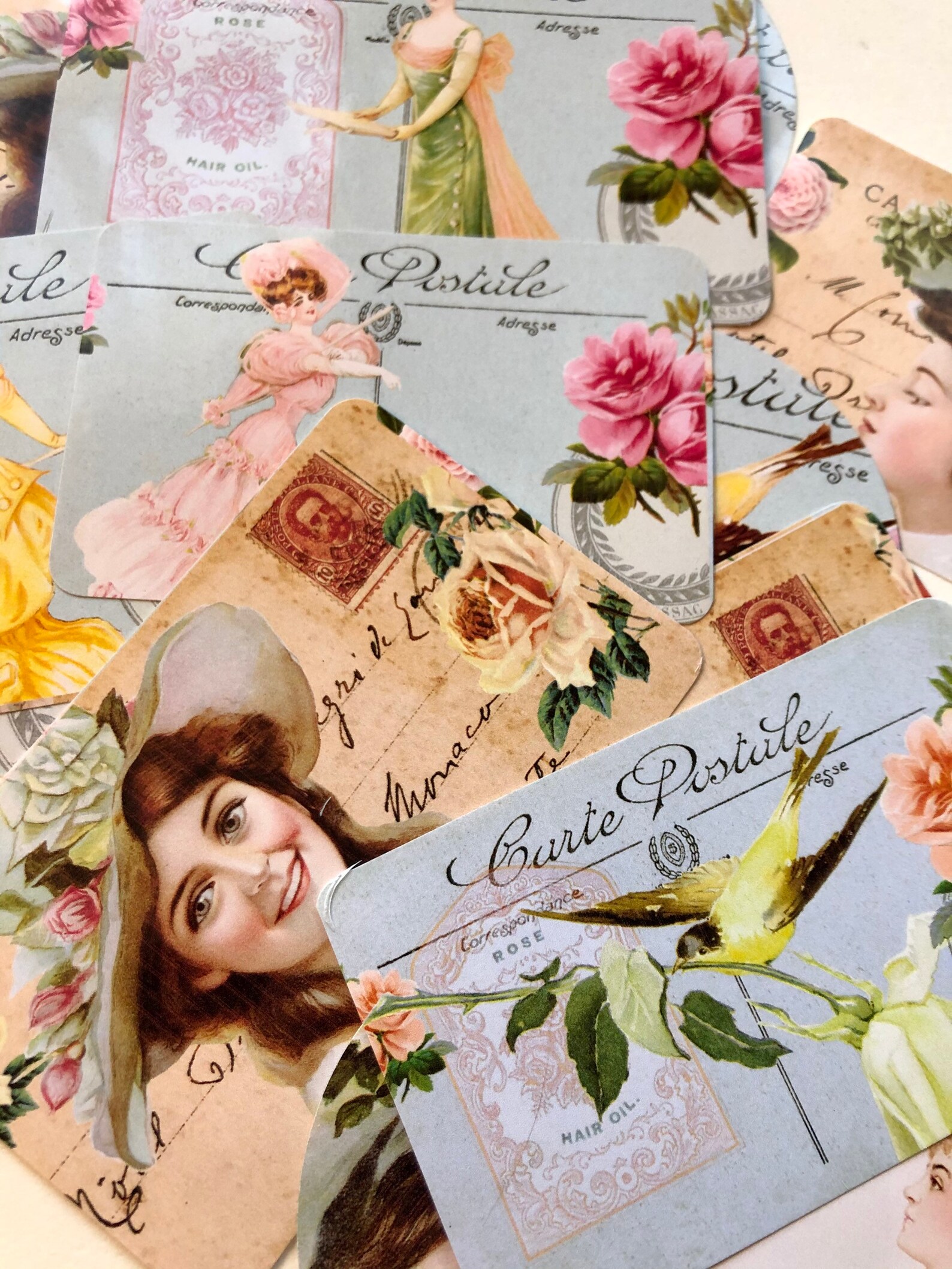 Vintage Lady Sticker Set. Postcard Style Stickers. Pretty Stickers for ...