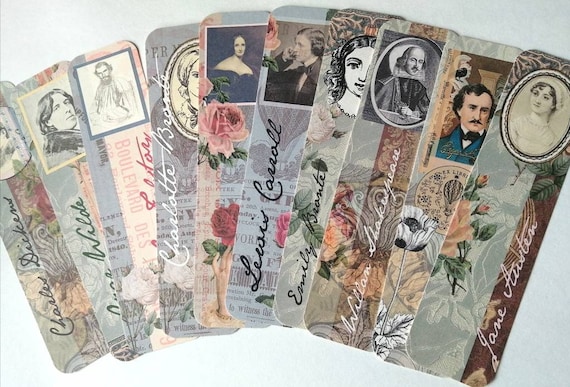 Author Bookmarks 10 Bookmarks Featuring Classic Novelists. - Etsy UK
