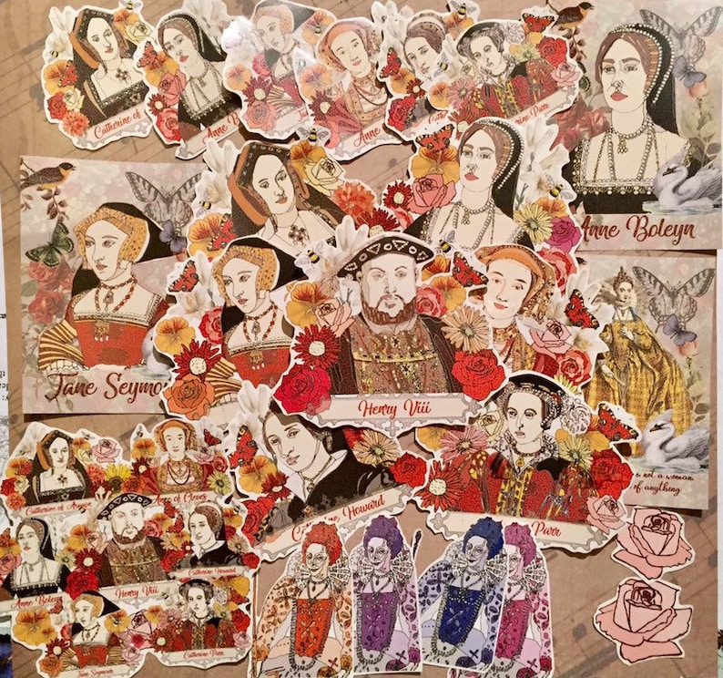 Tudor Stationery Set Stickers and Postcard Set Featuring | Etsy