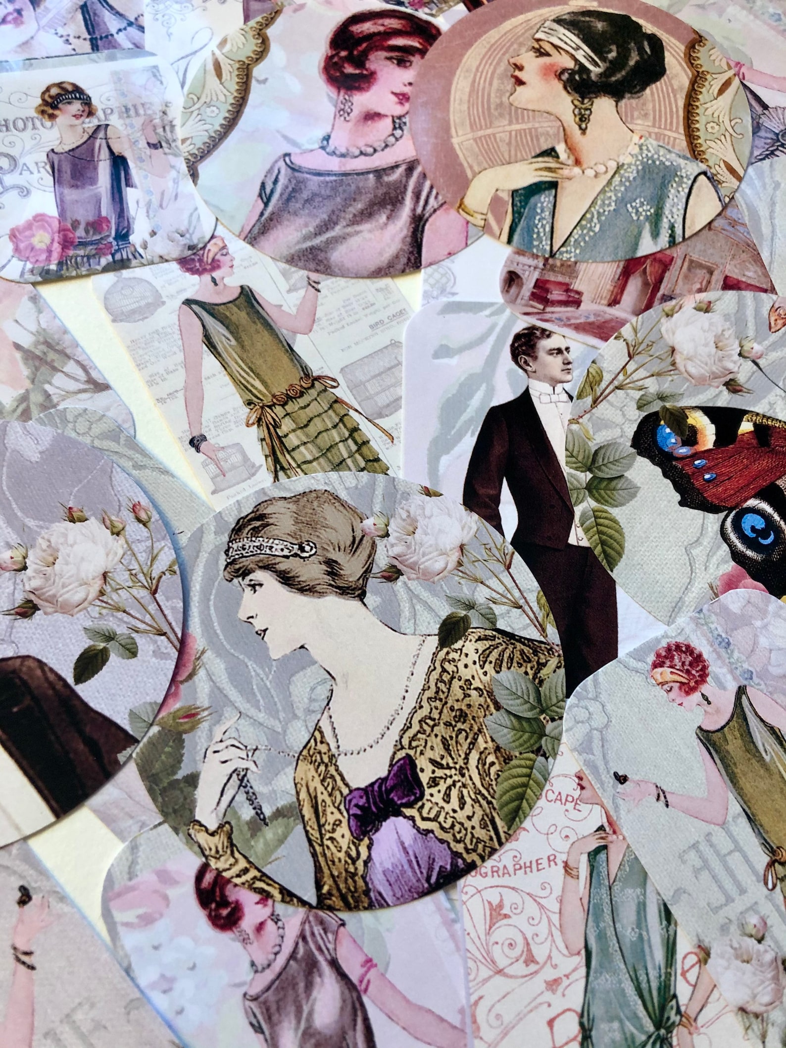 Vintage Stickers. 1920's Style Stickers. Pretty and | Etsy