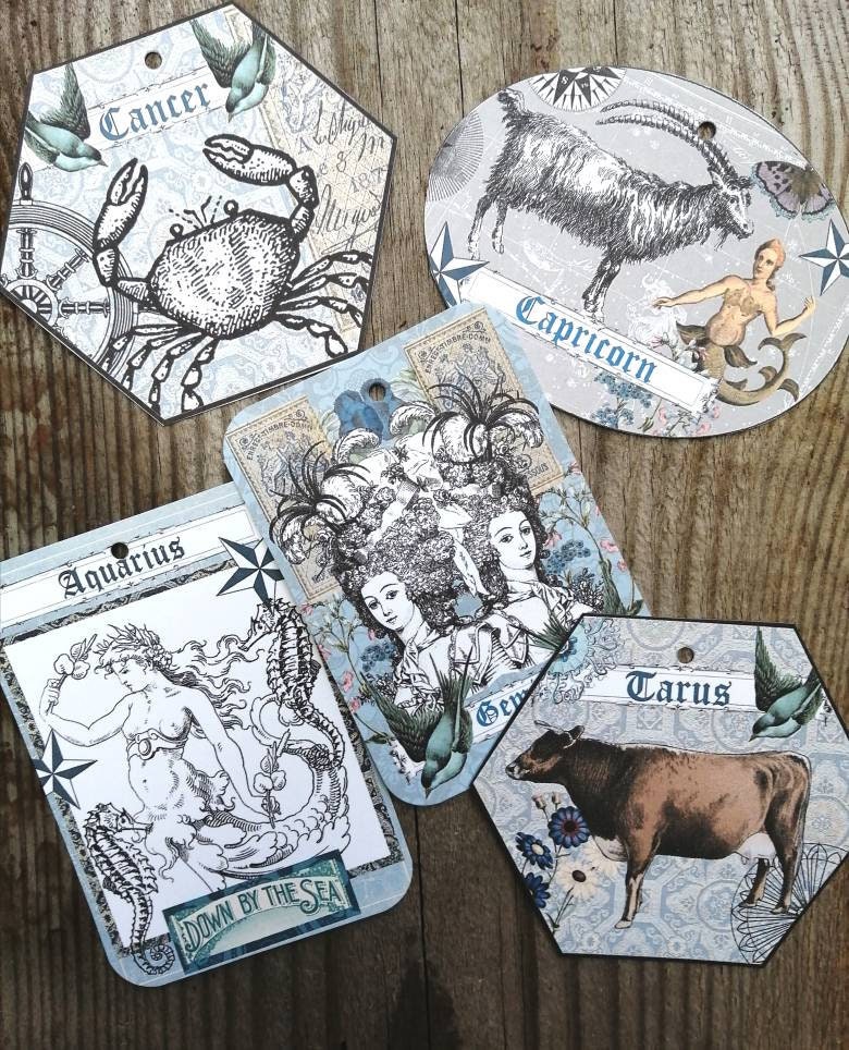 Zodiac Stickers and Tags Set - Etsy UK