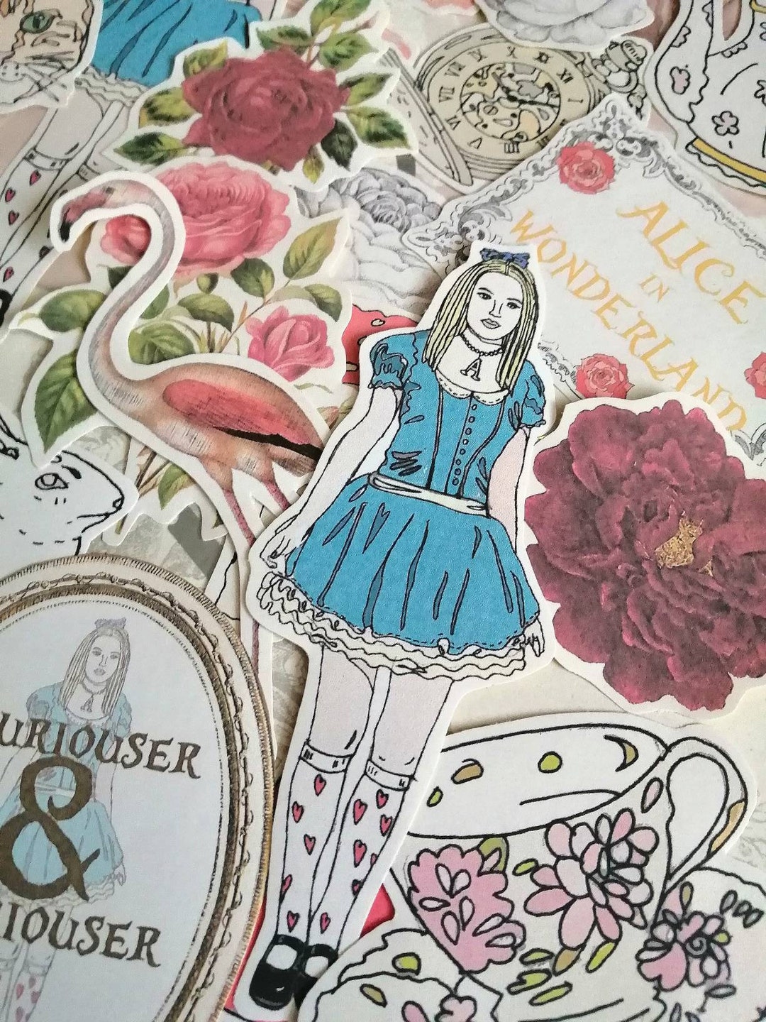 Alice in Wonderland Stickers for Your Journal, Scrapbook, Suitcase and ...