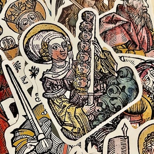 Medieval Manuscript Stickers. Knights and Religious Medieval Historical ...