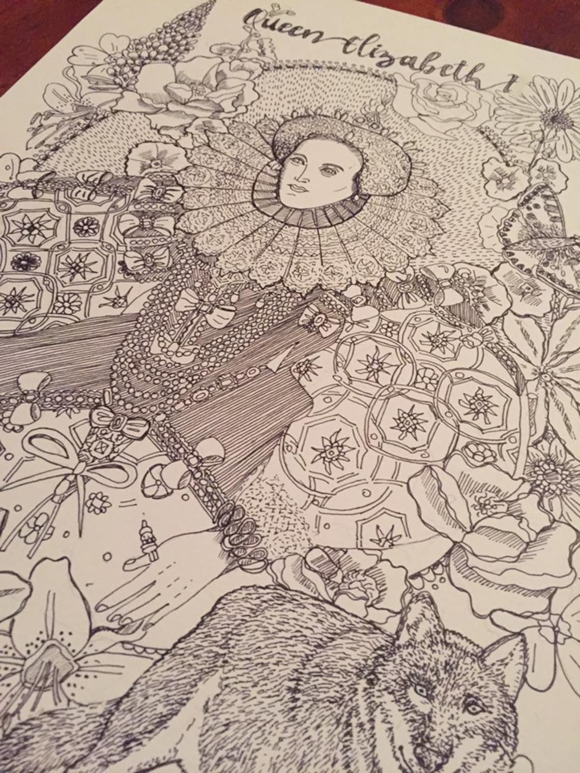 Queen Elizabeth 1st Print From My Original Drawing of the | Etsy UK