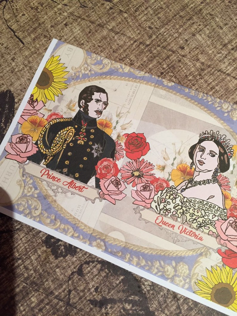 Queen Victoria and Prince Albert Card Illustrated by Belinda - Etsy