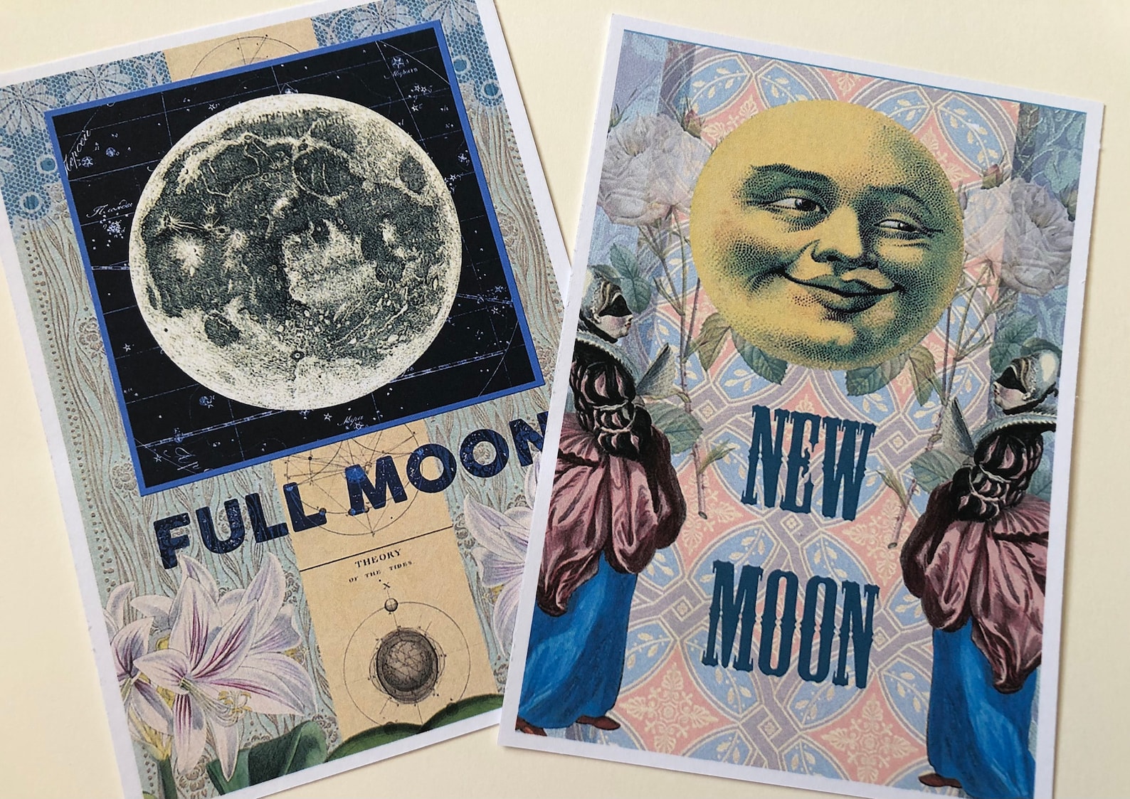Moon Postcards. 6 Vintage Style Moon Postcards - Etsy UK