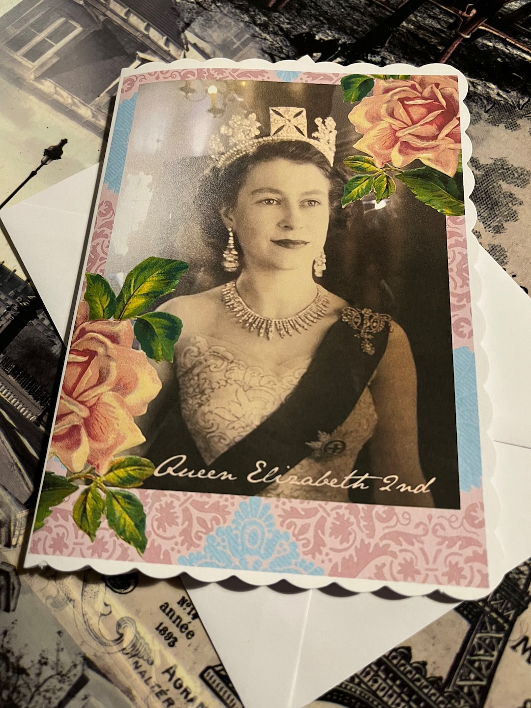 Queen Elizabeth 2nd Card. Blank Greetings Card With Queen Elizabeth 2nd ...