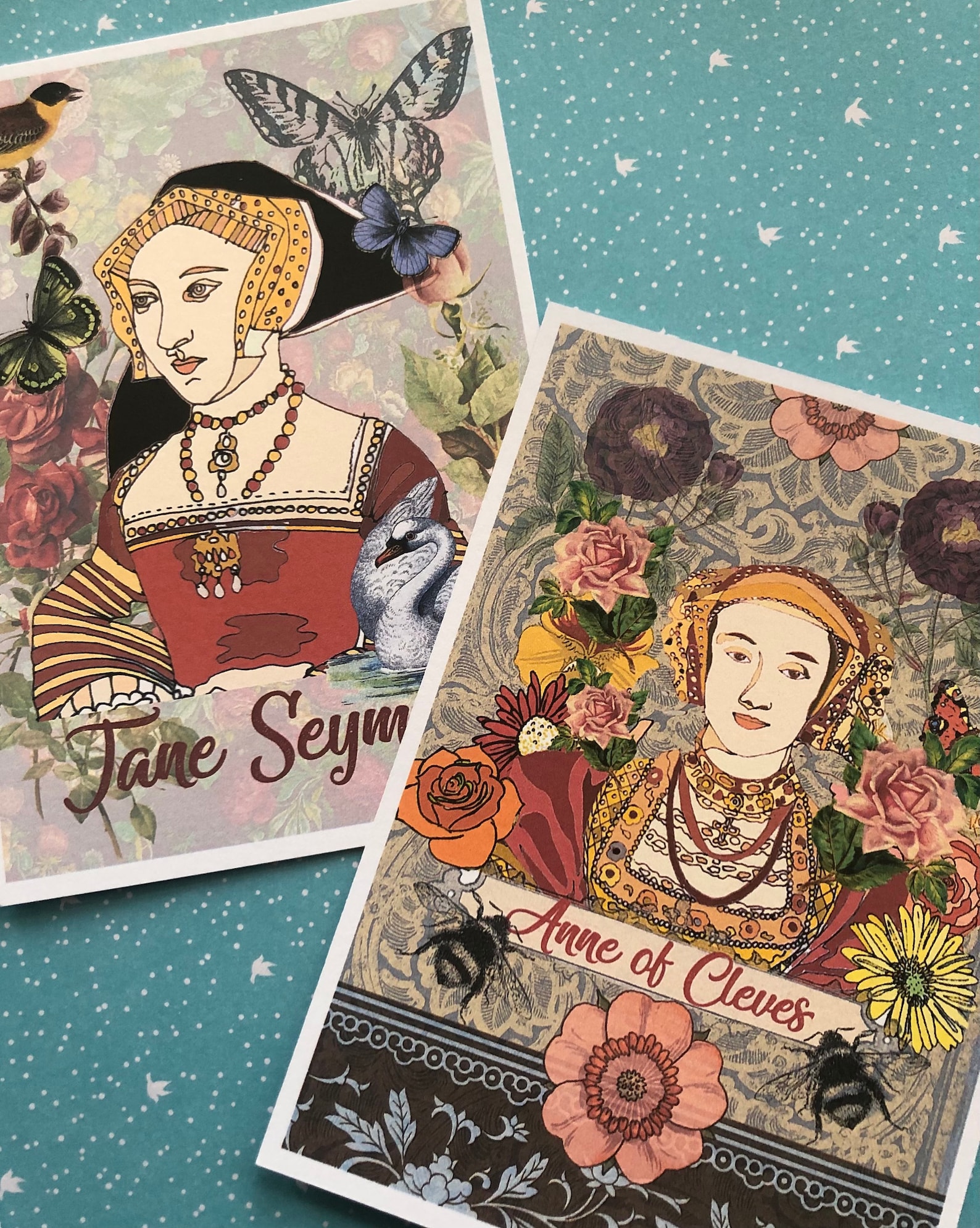 Henry VIII and His Six Wives Postcards. Tudor Style Postcards Depicting ...