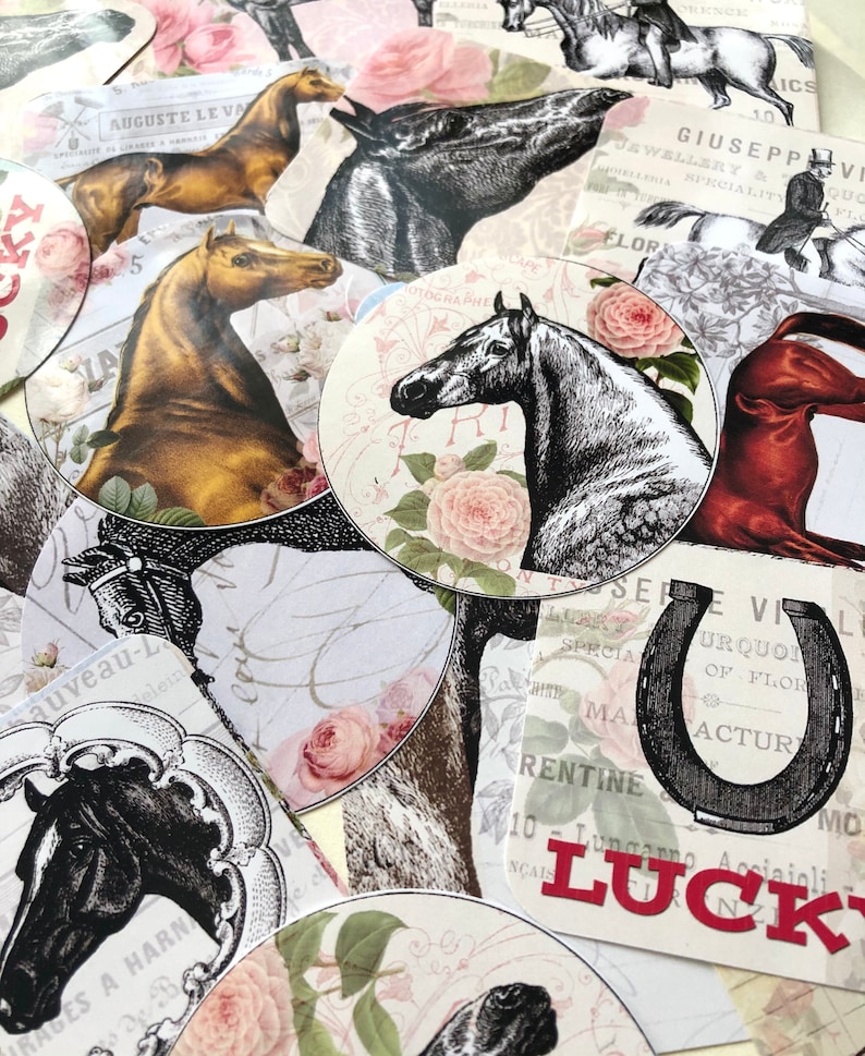 Horse stickers. Pretty horse stickers for your journal card | Etsy