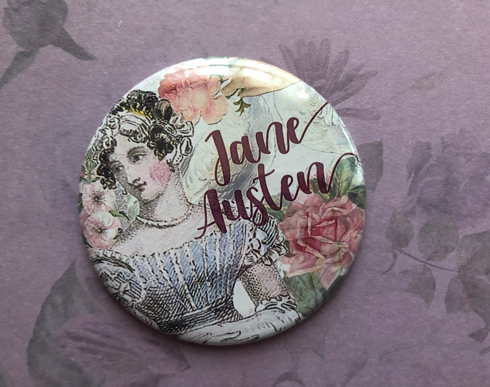 Jane Austen Badge. Jane Austen Pin Jane Austen Button. Pretty - Etsy UK