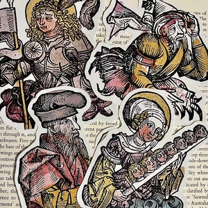 Medieval Manuscript Stickers. Knights and Religious Medieval Historical ...