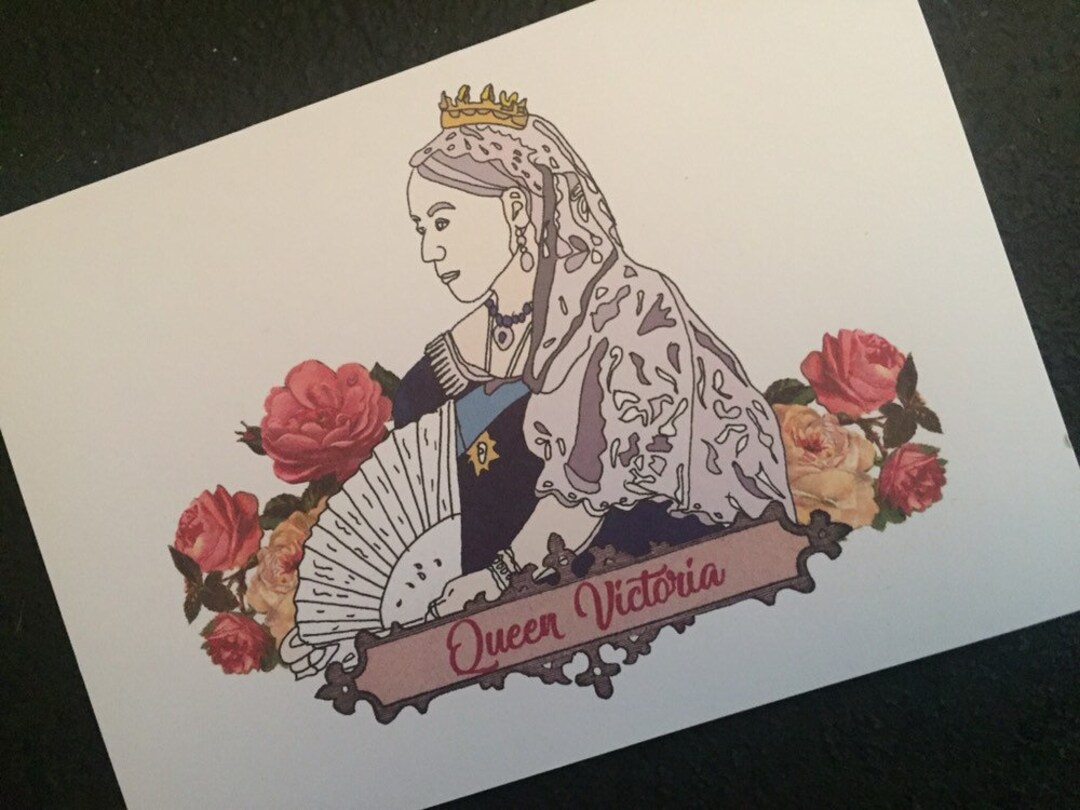 Queen Victoria Card. Illustrated Card of the British Queen. Historical ...