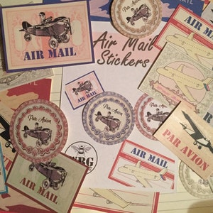 Air Mail Stickers - 20 Stickers in Total - Etsy