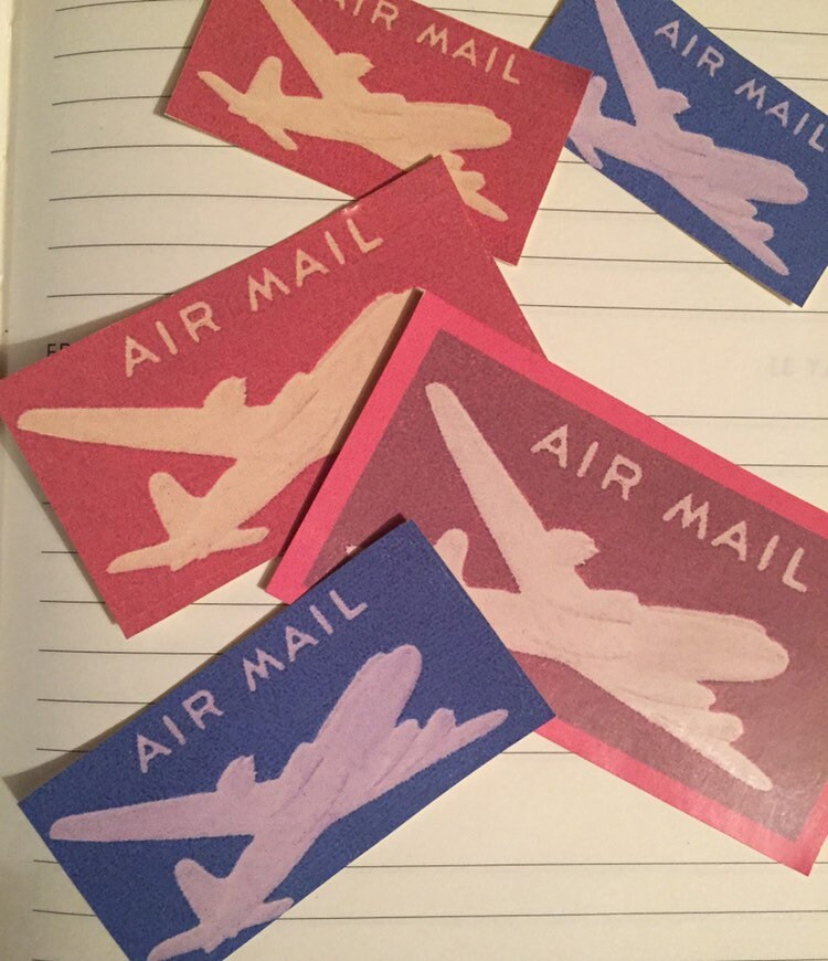Air Mail Stickers - 20 Stickers in Total - Etsy