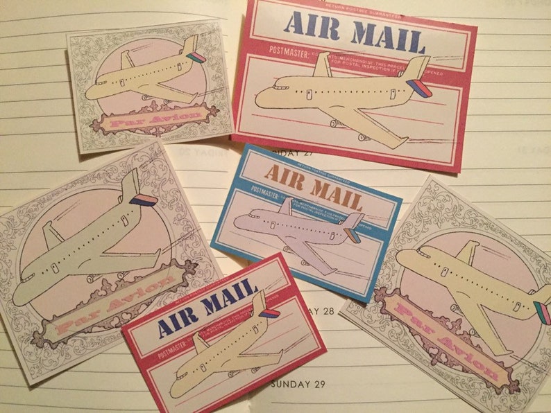 Air Mail Stickers - 20 Stickers in Total - Etsy