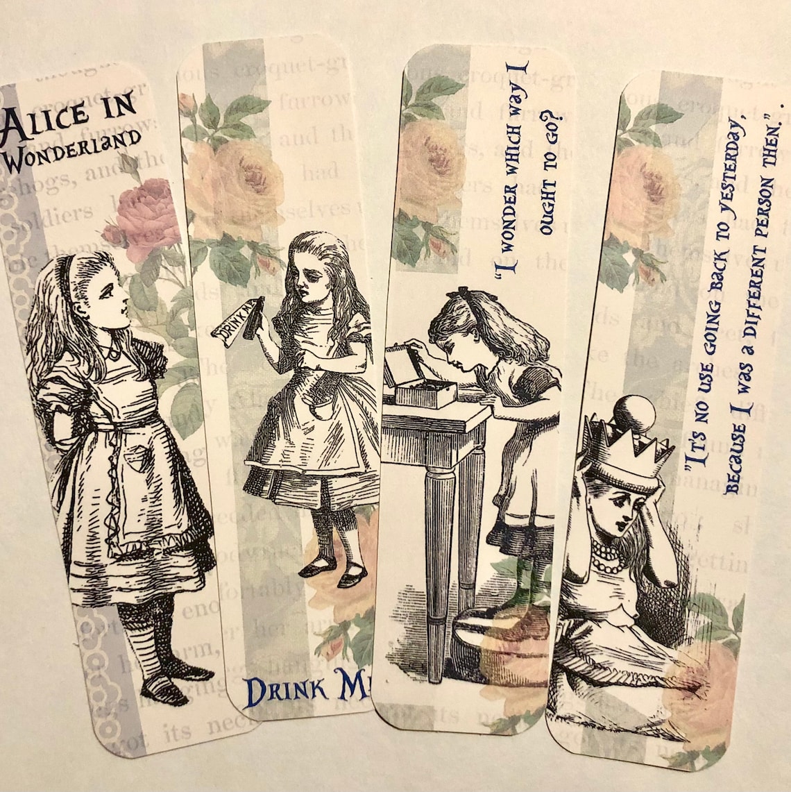 Alice in Wonderland Bookmarks. Ten Card Alice in Wonderland - Etsy UK