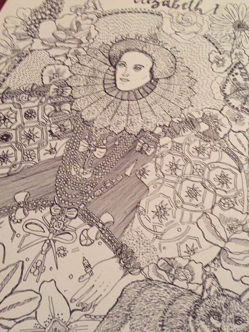 Queen Elizabeth 1st Print From My Original Drawing of the - Etsy UK