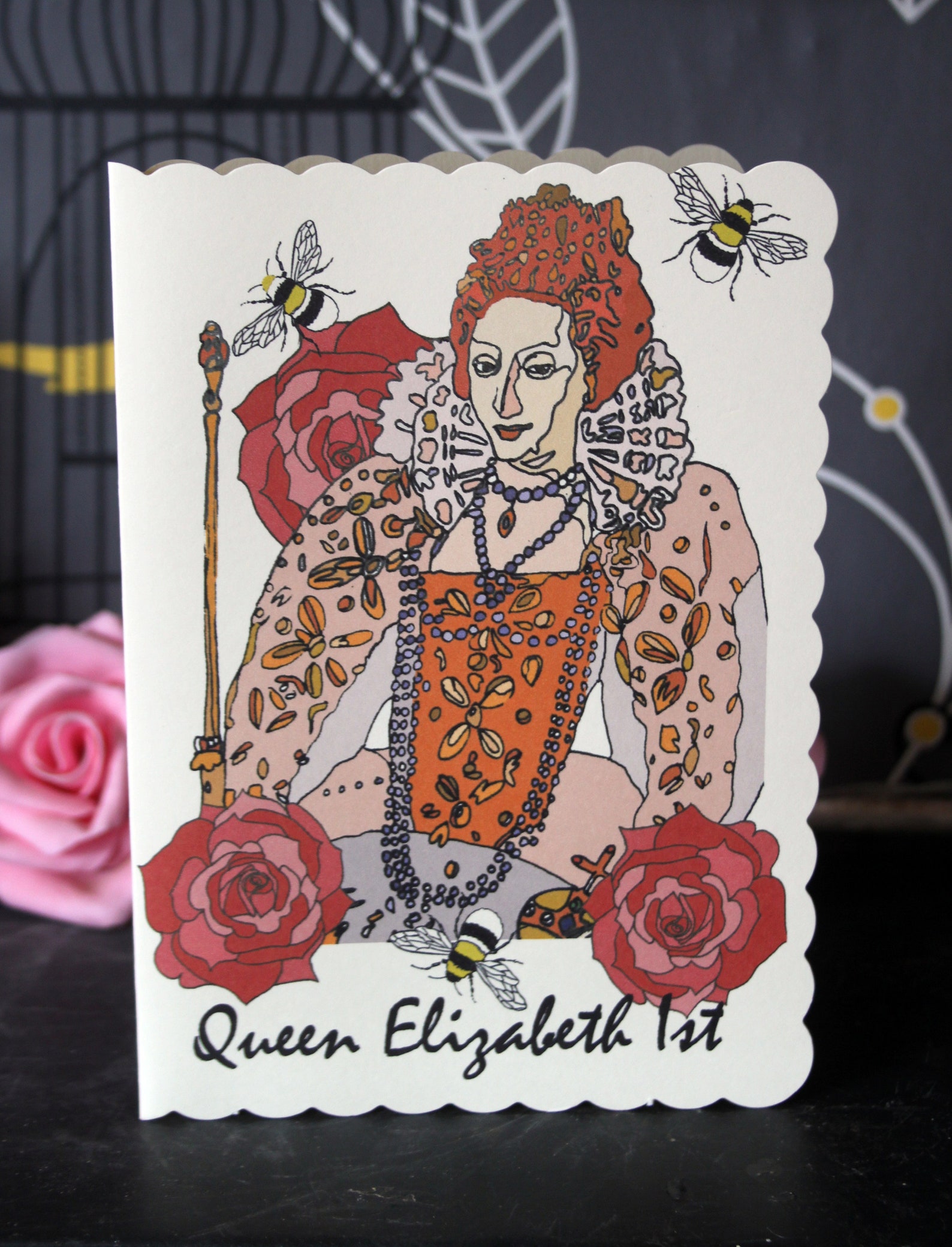 Queen Elizabeth I Greetings Card, Tudor History Art - Etsy