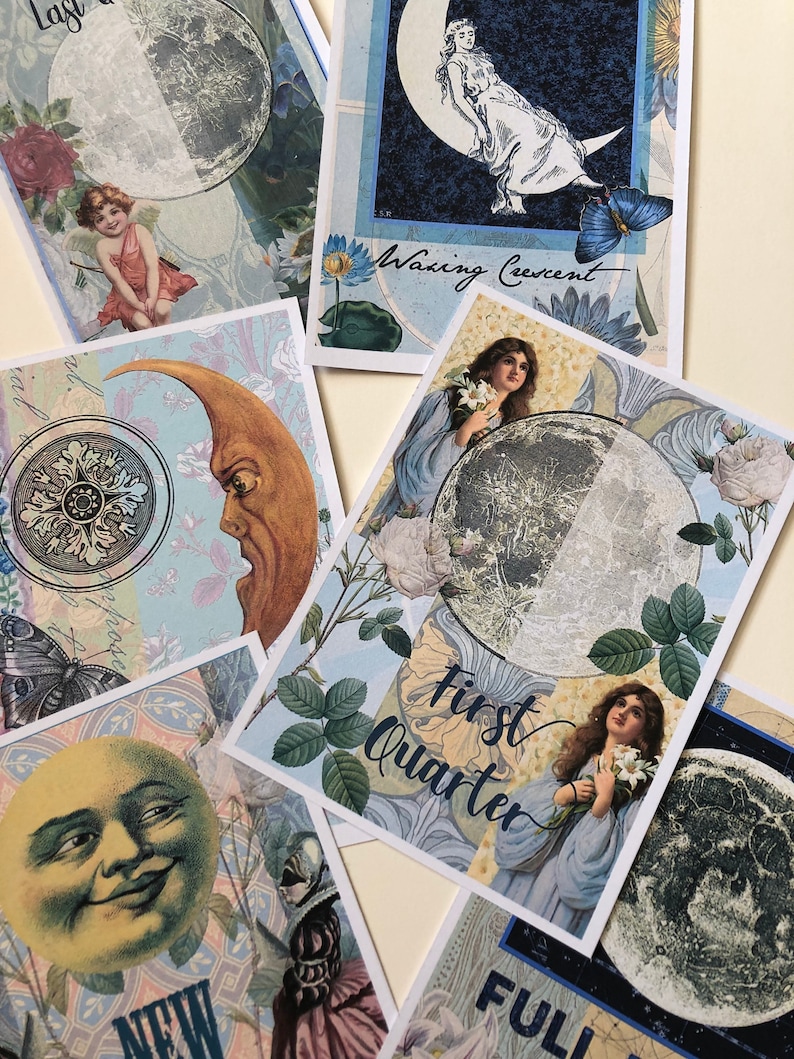 Moon Postcards. 6 Vintage Style Moon Postcards - Etsy UK