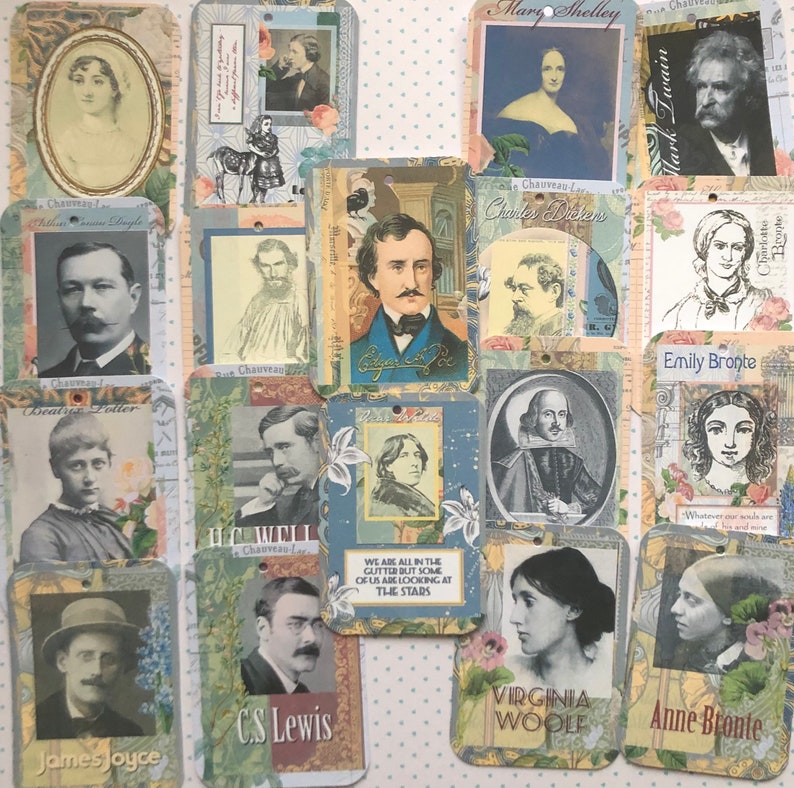 Author Stickers. Vintage Style Stickers of Well Known Authors - Etsy