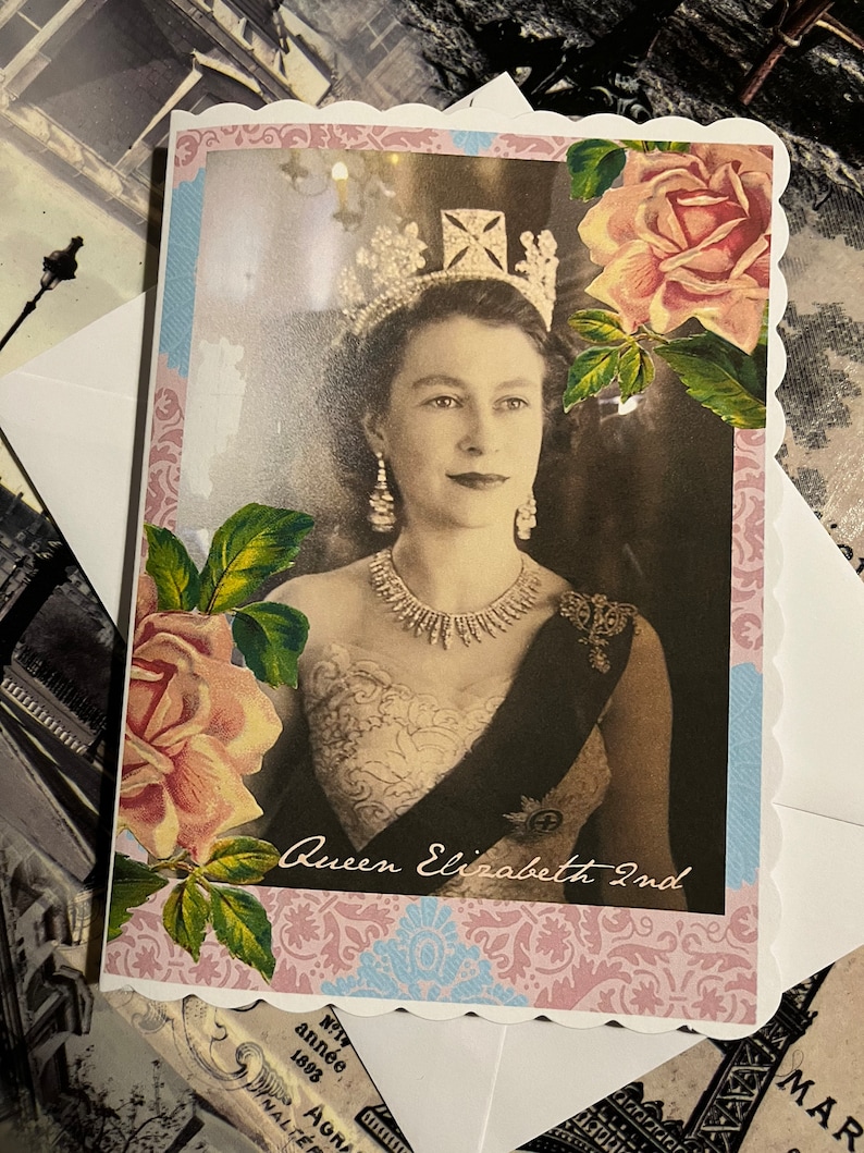 Queen Elizabeth 2nd Card. Blank Greetings Card With Queen Elizabeth 2nd ...