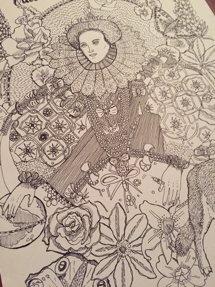 Queen Elizabeth 1st Print From My Original Drawing of the - Etsy UK