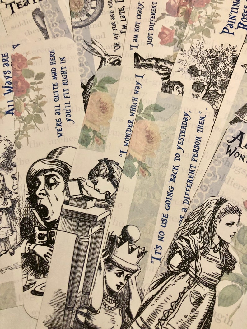 Alice in Wonderland Bookmarks. Ten Card Alice in Wonderland Bookmarks ...