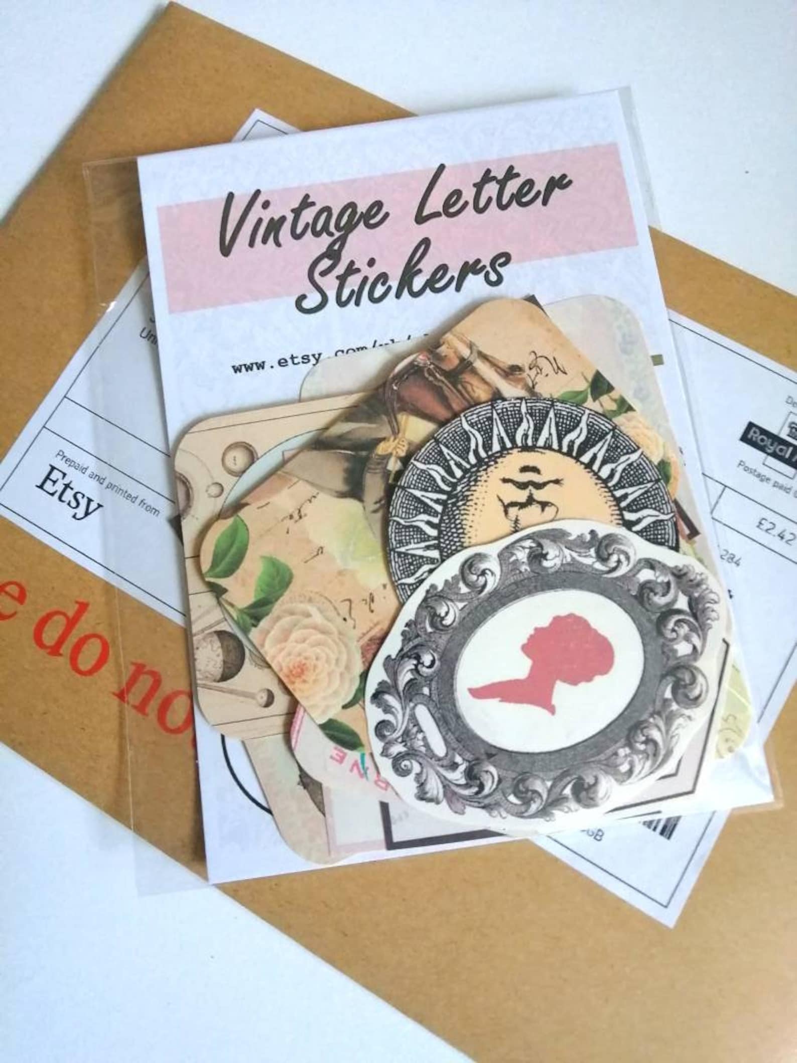 Vintage stickers. Vintage style letter stickers | Etsy