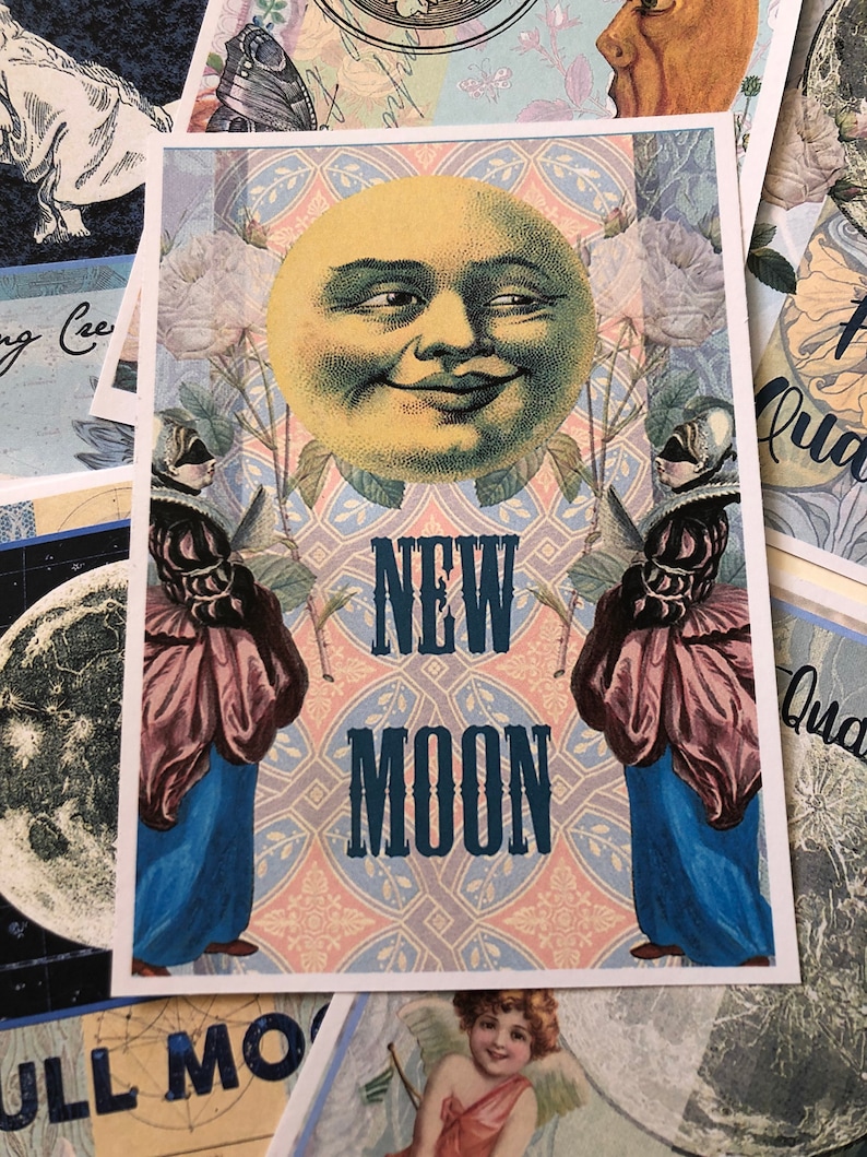 Moon Postcards. 6 Vintage Style Moon Postcards - Etsy UK
