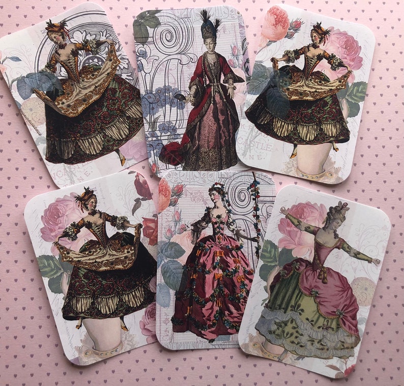 French Lady Stickers, Pretty Vintage Style Ladies for Your Journal ...
