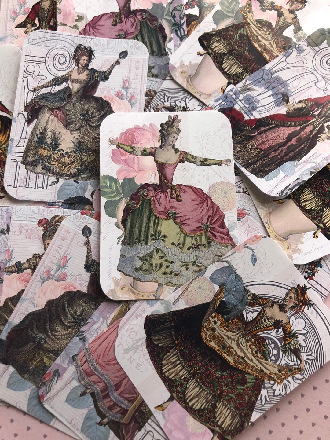 French Lady Stickers, Pretty Vintage Style Ladies for Your Journal ...