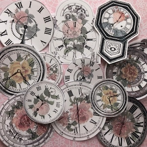 Clock Stickers, Vintage Style Clock Face Stickers for Your Journal ...