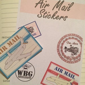 Air Mail Stickers - 20 Stickers in Total - Etsy
