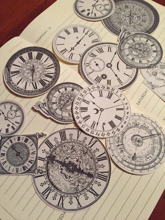 Clock stickers vintage style clock face stickers for your | Etsy