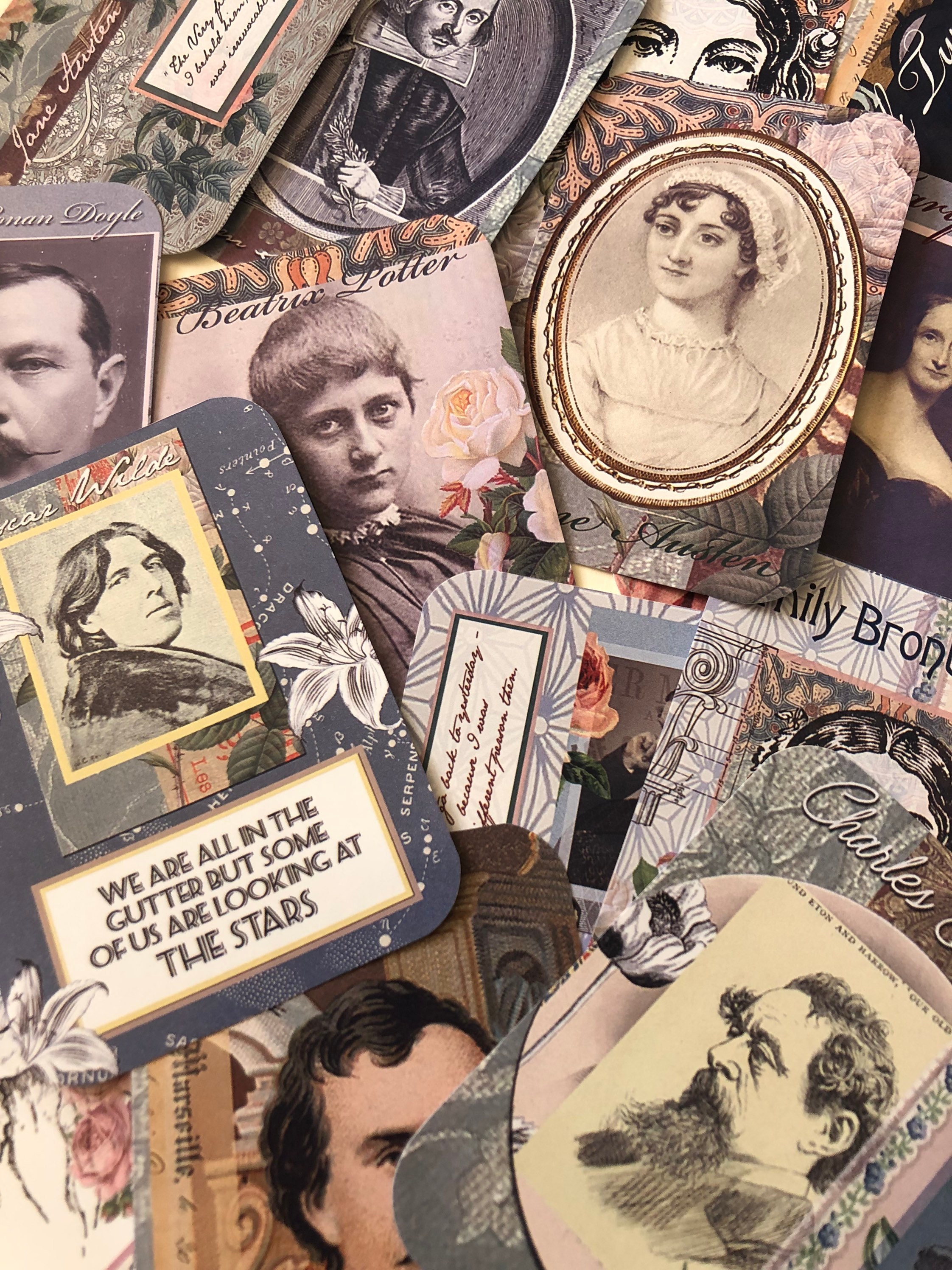 Author stickers. Vintage style stickers of well known authors | Etsy