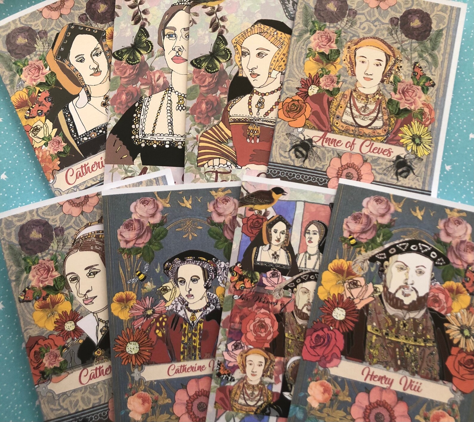 Henry VIII and His Six Wives Card Set. 8 Cards Featuring Henry VIII and ...