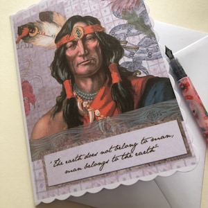 Native American Indian Greetings Card. Vintage Style Card - Etsy