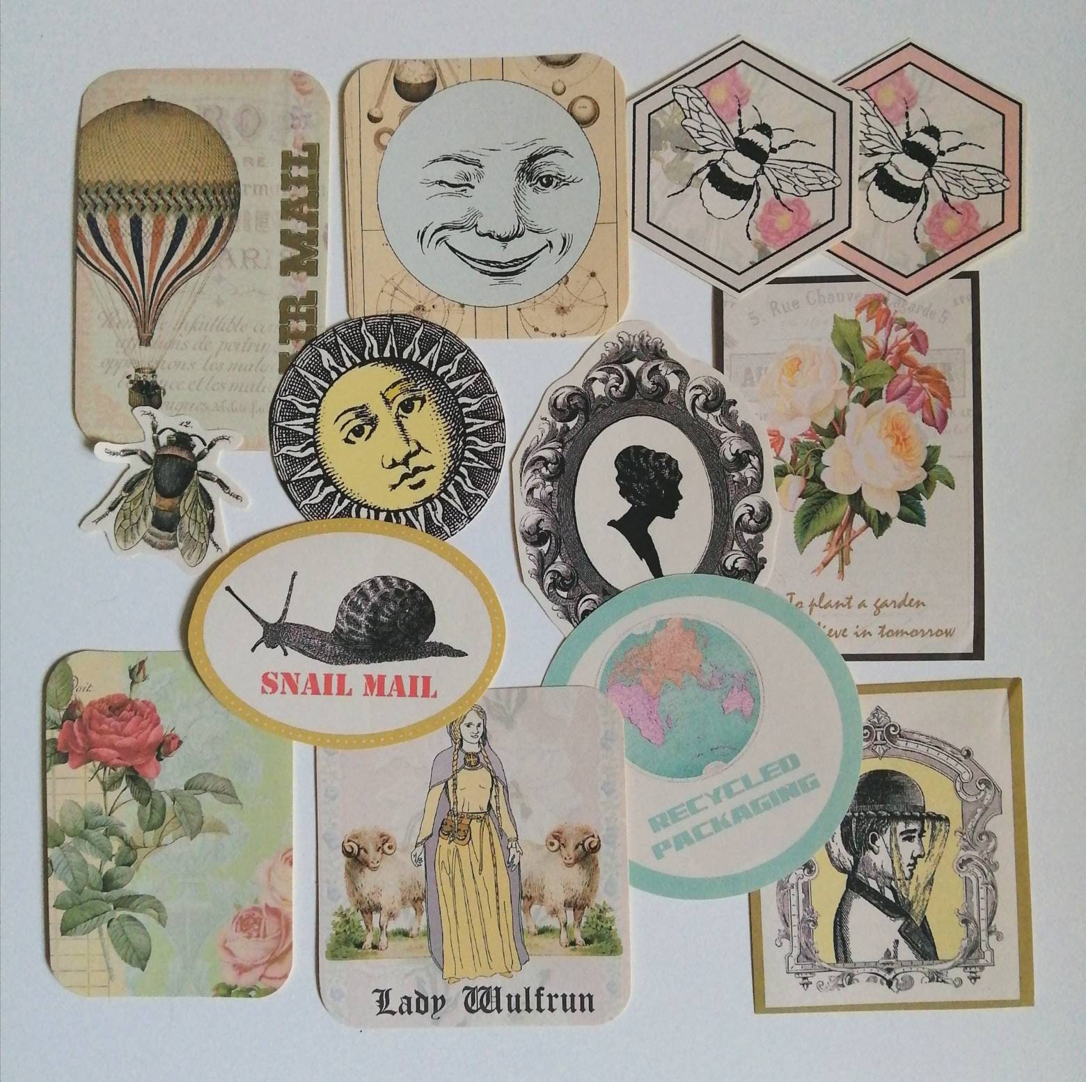 Vintage Style Stickers, Letter & Journal Set (21 Pc) - Etsy