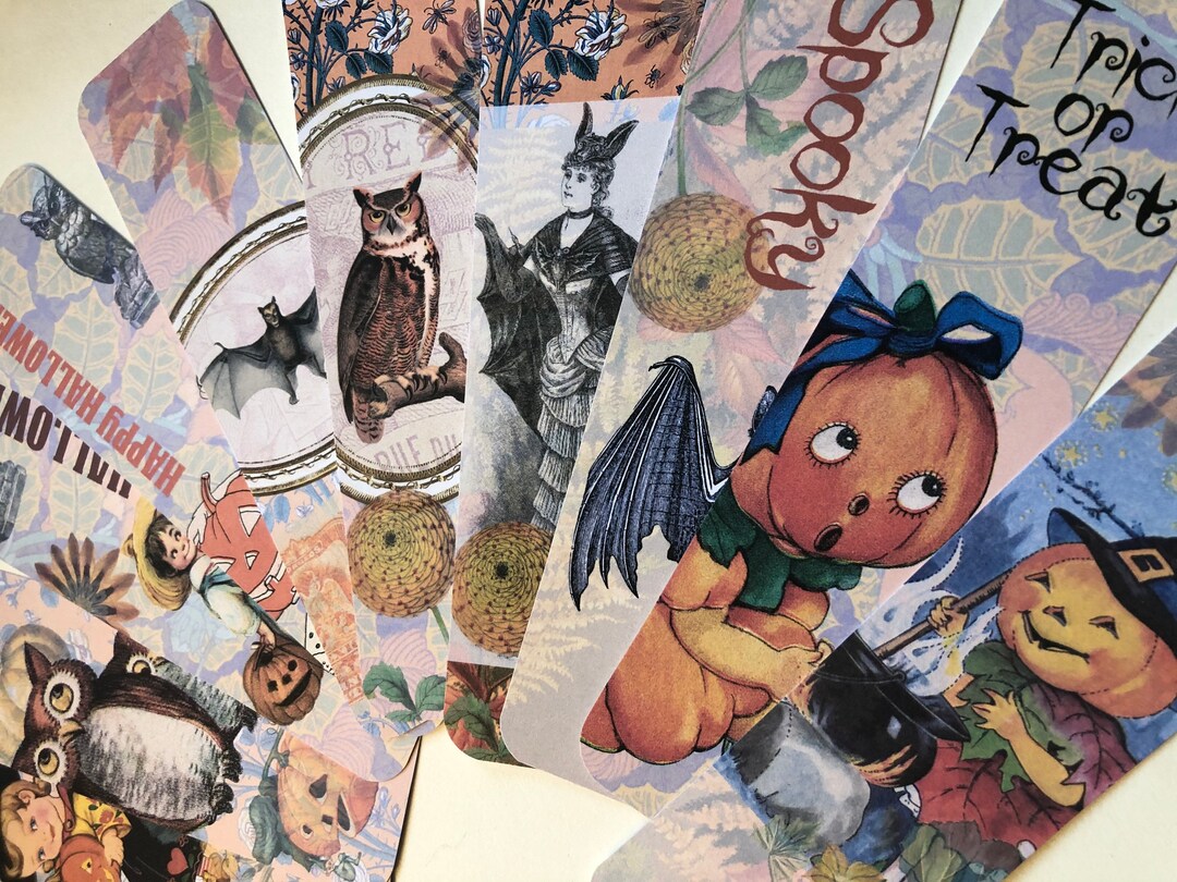 Halloween Bookmarks. Cute Retro Style Halloween Bookmarks - Etsy UK