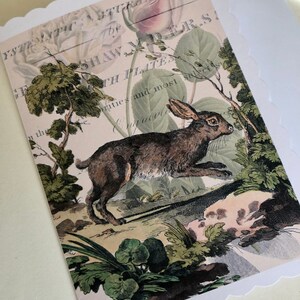 Hare Card. Pretty Vintage Style Hare Card - Etsy UK