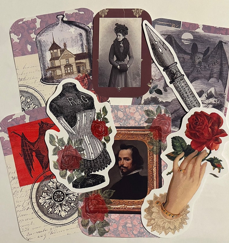 Vampire Sticker Set. Victorian Style Dracula Stickers. Bram - Etsy