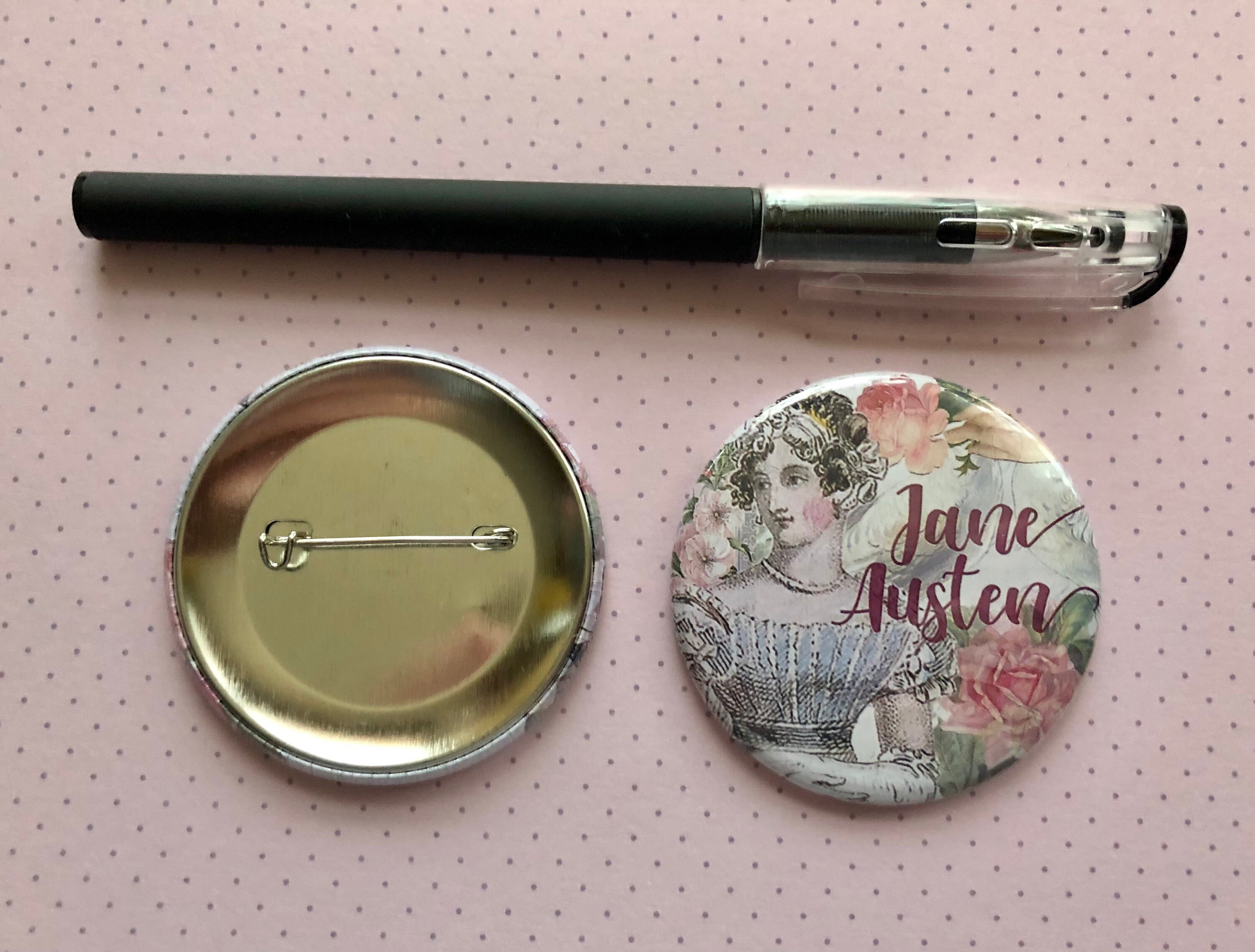 Jane Austen Badge. Jane Austen Pin Jane Austen Button. Pretty - Etsy UK